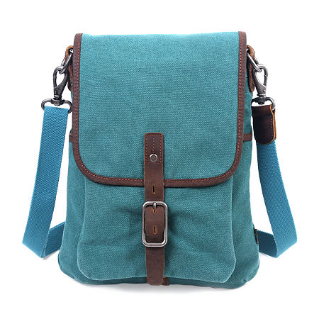 Tsd Brand Valley Vista Canvas Crossbody Bag - Aqua