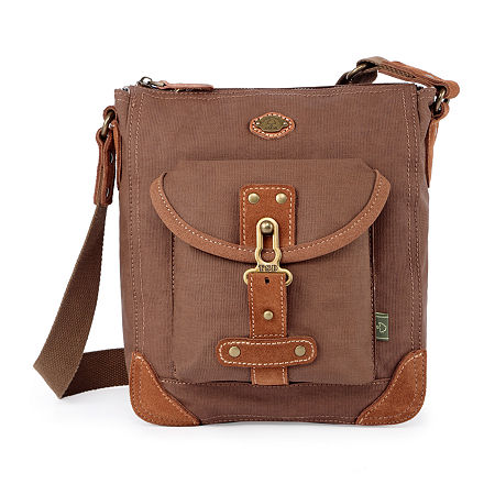 Tsd Brand Dolphin Canvas Crossbody Bag - Coffee Bea