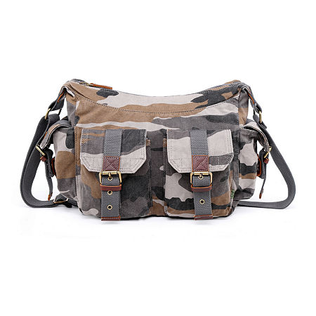 Tsd Brand Camo Canvas Messenger Bag - Gray
