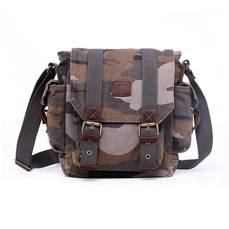 Tsd Brand Camo Canvas Crossbody Bag - Gray