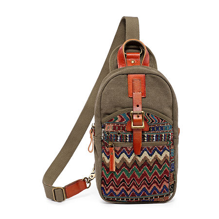 Tsd Brand Four Season Canvas Sling Bag - Olive