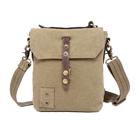Tsd Brand Coastal Canvas Crossbody Bag - Olive