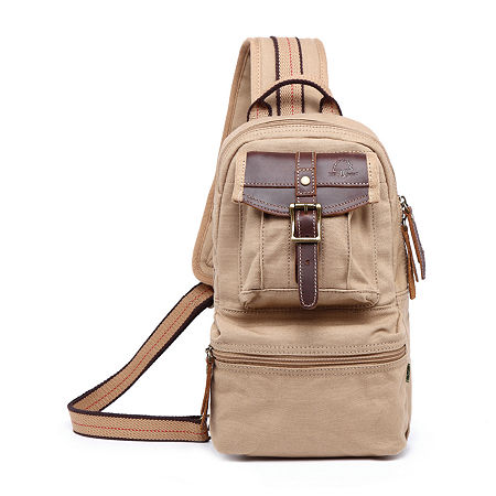 TSD Brand Turtle Ridge Sling Unisex Adult Adjustable Straps Padded Straps Backpack  One Size  Brown