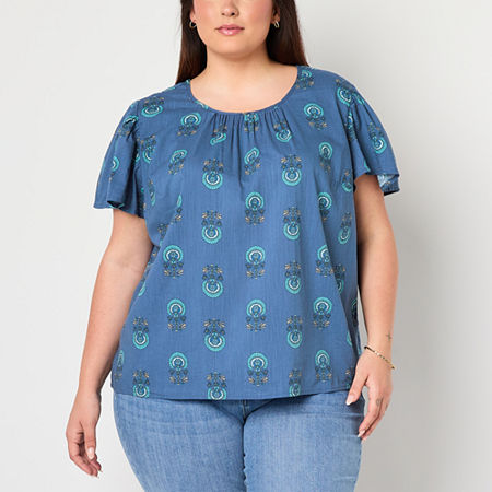 Click here for St. Johns Bay Womens Crew Neck Short Sleeve Plus B... prices