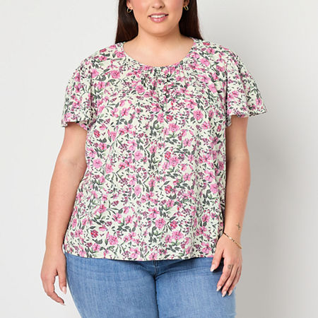 Click here for St. Johns Bay Womens Crew Neck Short Sleeve Plus B... prices
