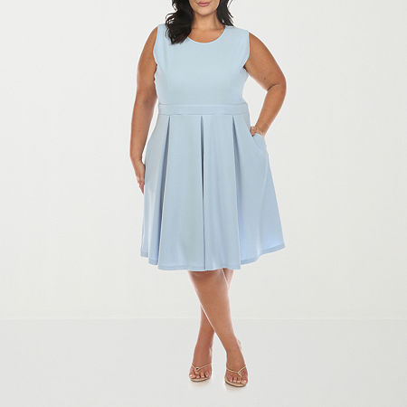 Click here for White Mark Plus Size Fit and Flare Dress - Baby Bl... prices