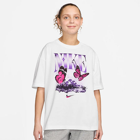 Click here for Nike Club Big Kid Girls Crew Neck Short Sleeve Ove... prices