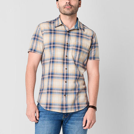 Click here for mutual weave Mens Short Sleeve Regular Fit Button-... prices