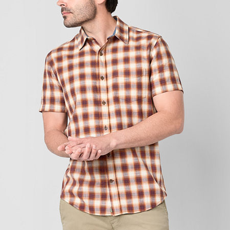 Click here for mutual weave Mens Short Sleeve Regular Fit Button-... prices