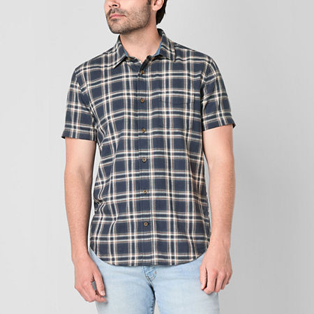 Click here for mutual weave Mens Short Sleeve Regular Fit Button-... prices