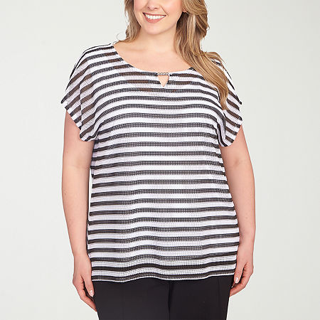 Click here for Hearts Of Palm Womens Plus Keyhole Neck Short Slee... prices
