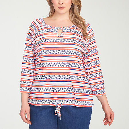 Click here for Hearts Of Palm Womens Plus Keyhole Neck 3/4 Sleeve... prices