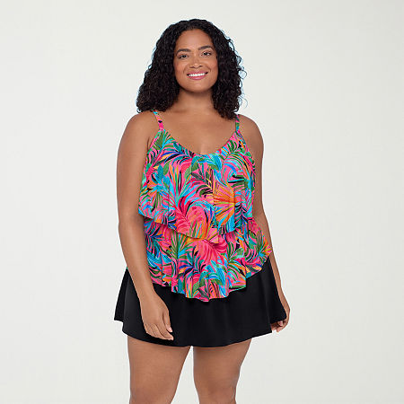 Click here for Plus Size TrimShaper Amazonian Palms Ronnie Tankin... prices