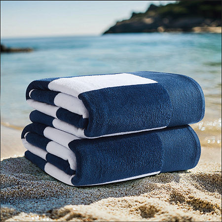 Click here for Oceanfront Resort Cabana Stripe Jacquard 2-pc. Bea... prices