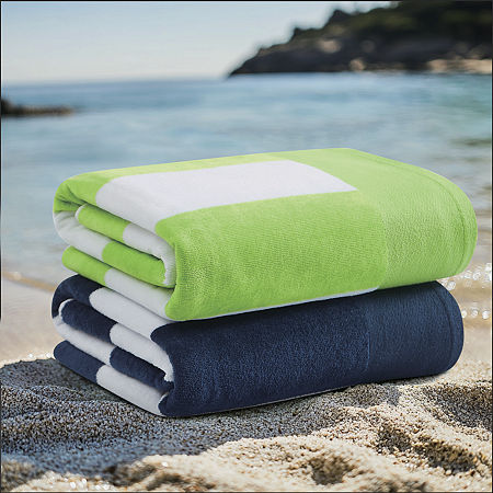 Click here for Oceanfront Resort Cabana Stripe Jacquard 2-pc. Bea... prices