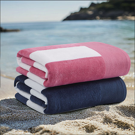 Click here for Oceanfront Resort Cabana Stripe Jacquard 2-pc. Bea... prices