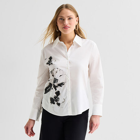 Click here for Worthington Womens Long Sleeve Embellished Button... prices