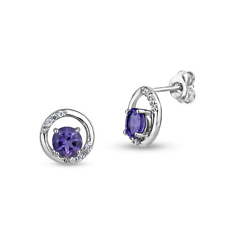 Click here for Genuine Purple Amethyst Sterling Silver 10mm Stud... prices