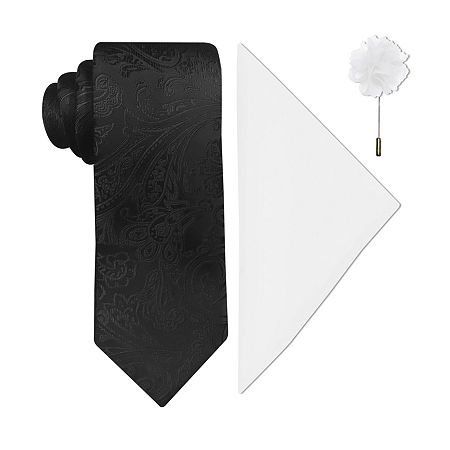 Click here for J. Ferrar Tonal Paisley Tie Set  One Size  Black prices
