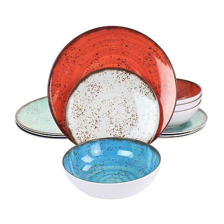 Click here for Elama Pryce 12-pc. Melamine Dinnerware Set  One Si... prices