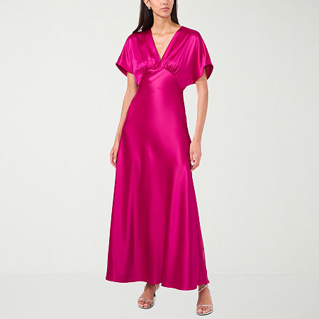Click here for CeCe Satin Womens Short Sleeve Evening Gown  12  P... prices