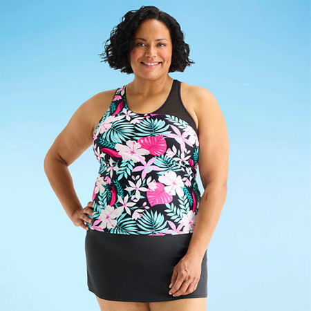 Click here for ZeroXposur Womens Built In Bra Floral Plus Tankini... prices