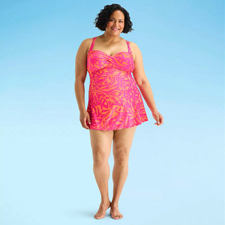 Click here for Liz Claiborne Womens Tropical Leaf Plus Swim Dress... prices