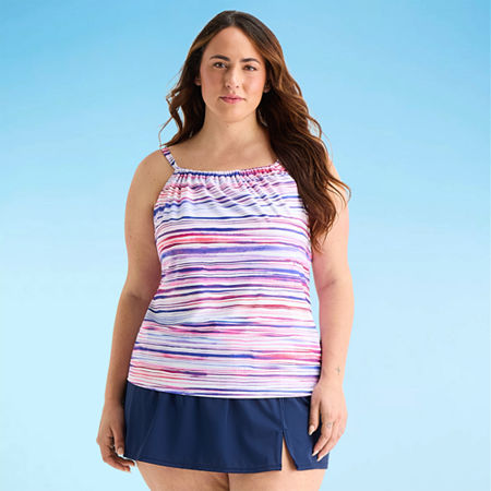 Click here for Sonnet Shores Womens Striped Plus Tankini Swimsuit... prices