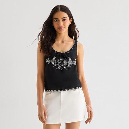 Click here for a.n.a Womens Round Neck Sleeveless Embroidered Pin... prices