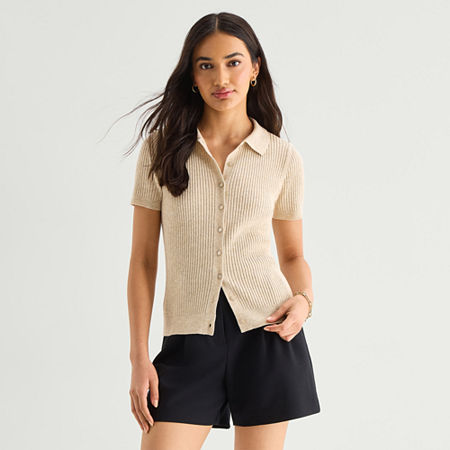 Click here for a.n.a Womens Short Sleeve Polo Sweater  Medium  Be... prices