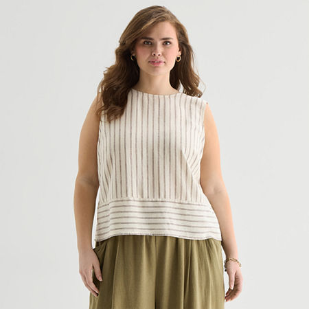 Click here for a.n.a Womens Plus Round Neck Sleeveless Blouse  0x... prices