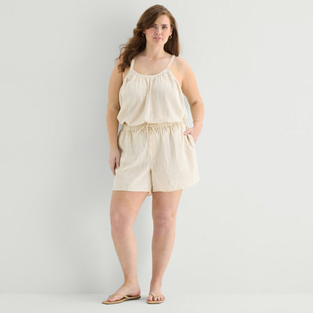 Click here for a.n.a Womens Plus Pull-On Short  2x  Beige prices