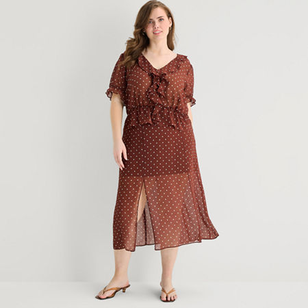 Click here for a.n.a Womens Plus Midi Pencil Skirt  3x  Brown prices