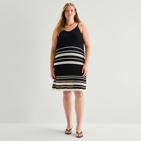 Click here for a.n.a Womens Plus Sleeveless Striped Sweater Dress... prices