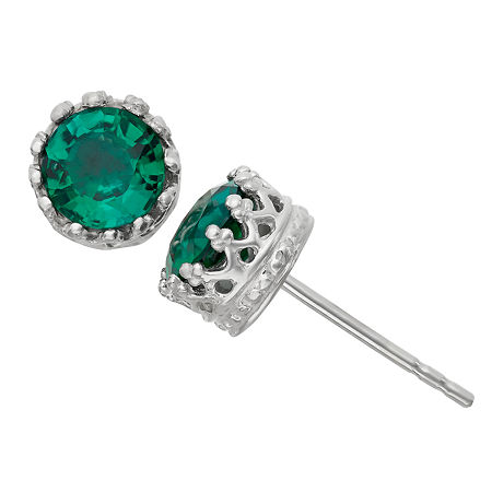 Click here for Lab-Created Emerald Sterling Silver Earrings  One... prices