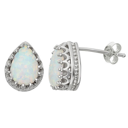 Click here for Simulated Opal Sterling Silver Earrings  One Size... prices