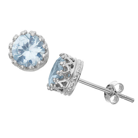 Click here for Lab Created Aquamarine Sterling Silver Earrings  O... prices