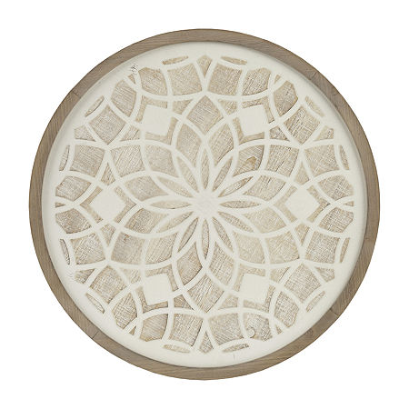 Madison Park Leah Medallion Wood Wall Decor - Natural  White