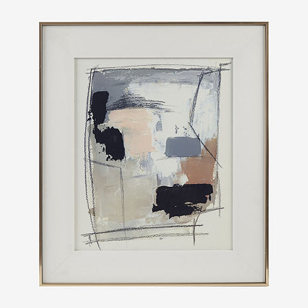 Madison Park Abstract Reveal Double Matted Framed Glass Wall Art - Neutral