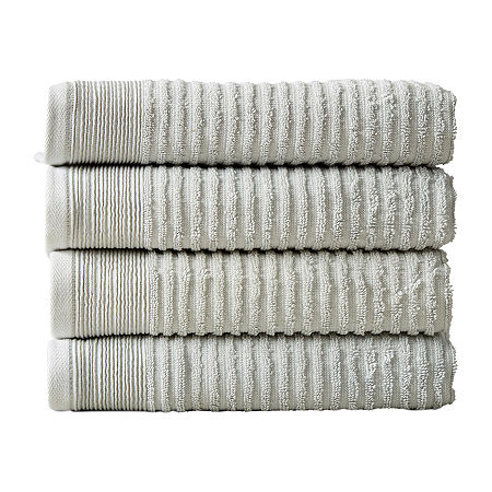 Click here for Linery Ribbed 4-pc. Hand Towel  One Size  Gray prices