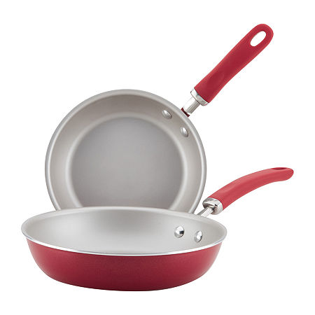 Rachael Ray Create Delicious Aluminum Nonstick 2-Pc. Frypan Set - Red