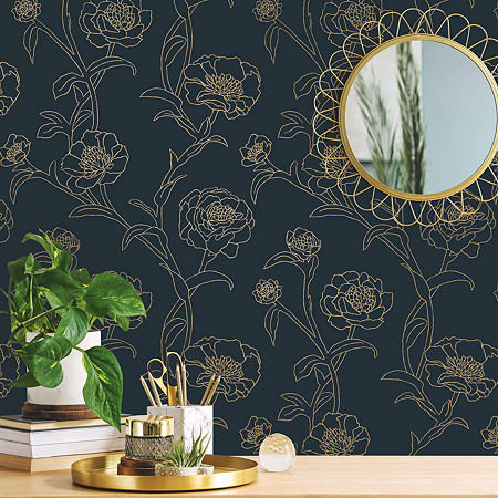 Click here for Tempaper Peonies Peel & Stick Wallpaper  One Size... prices