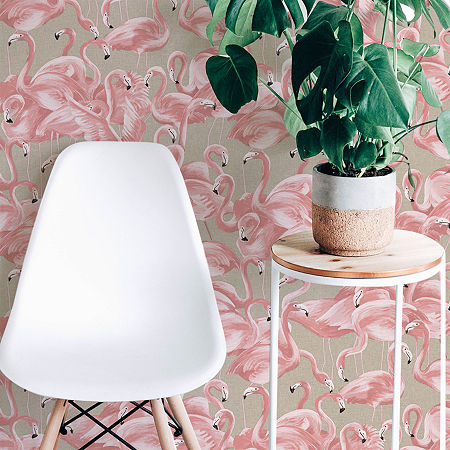Tempaper Flamingo Peel and Stick Wallpaper - Pink