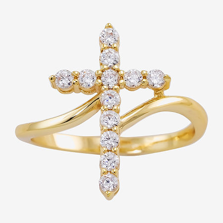 Click here for Sparkle Allure Bypass Womens Cubic Zirconia 14K Go... prices