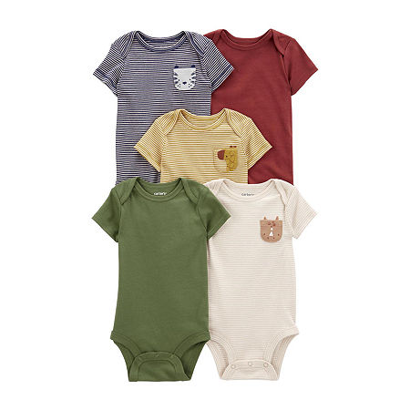 Baby Unisex (NB-24M) Carters(R) 5pk. Safari Pocket Bodysuits