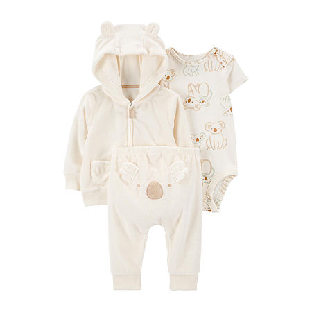Baby Unisex (NB-9M) Carters(R) 3pc. Koala Terry Jacket Set