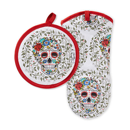 Click here for Fiesta Skull & Vine Oven Mitt & Pot Holder  Set of... prices