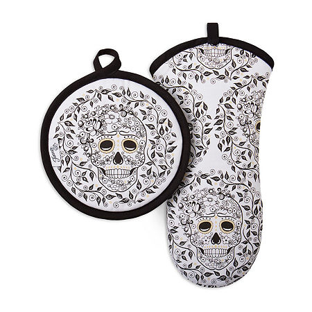 Click here for Fiesta Skull Vine 2-pc. Mitt + Pot Holder Set  One... prices