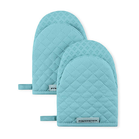 KitchenAid Asteroid Cotton Mini Oven Mitt  2Pk  5.5 x 8 - Mineral Water Aqua