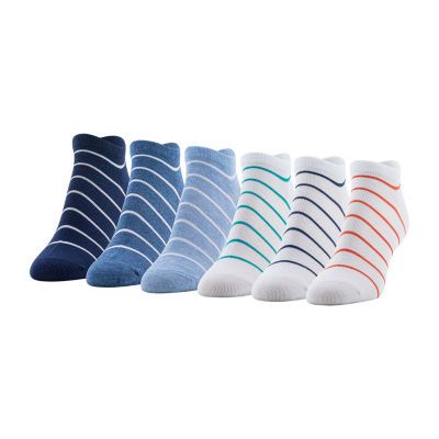 Gold Toe Thin Stripe Womens Multi-Pack 6 Pair Liner Socks, Color: Blue ...